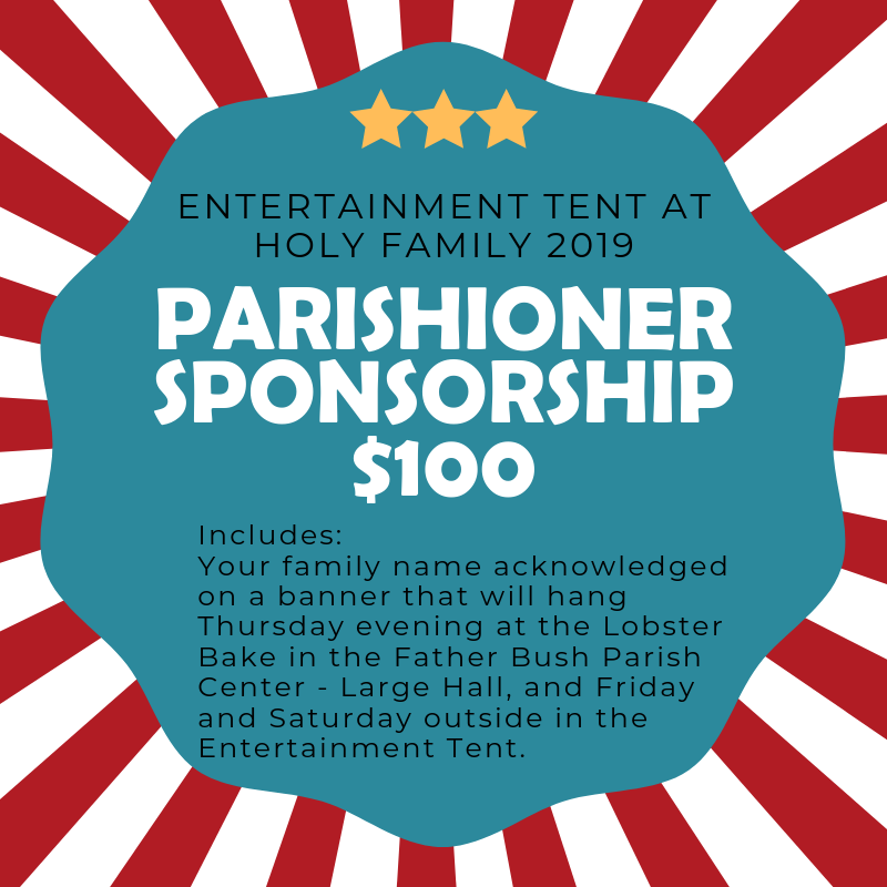 Entertainment Tent at Holy Family 2019 - Church of the Holy Family Entertainment Tent at Holy Family 2019 - Church of the Holy Family